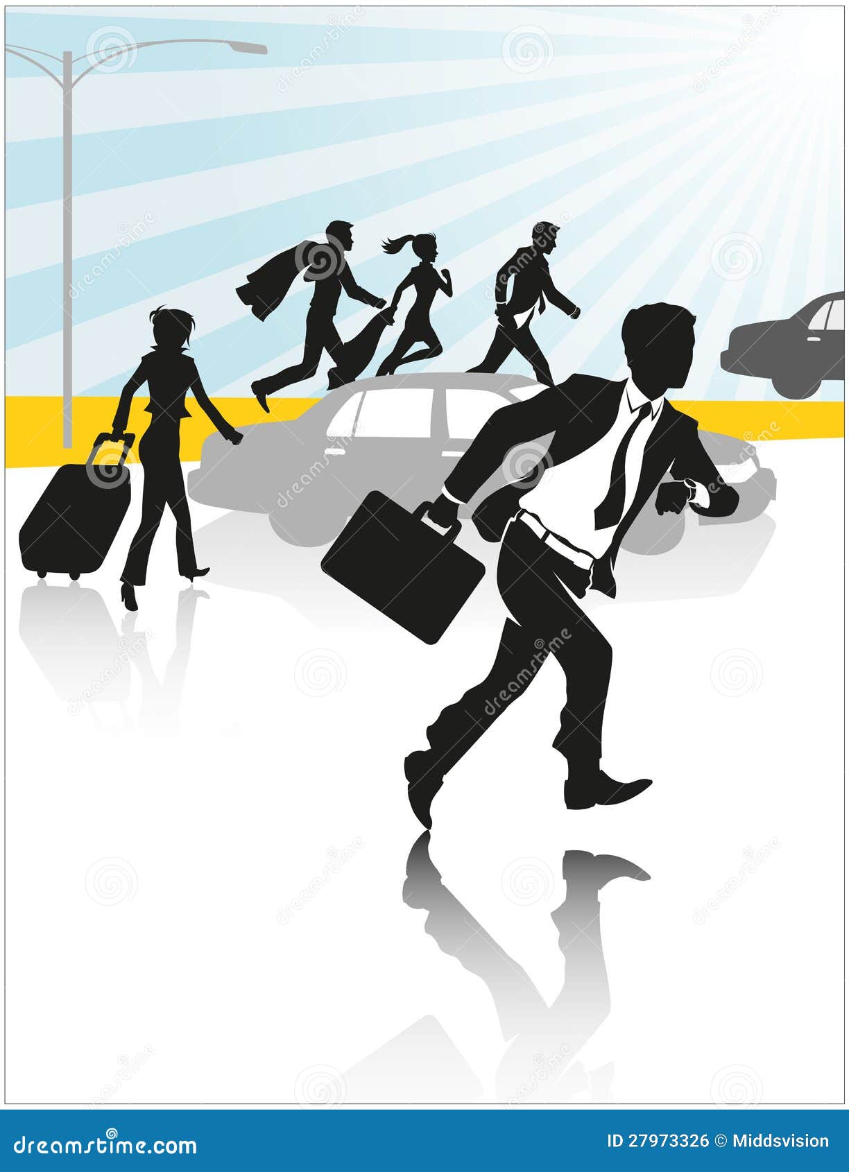 Men & Women Running at Rush Hour Stock Vector - Illustration of hurry ...