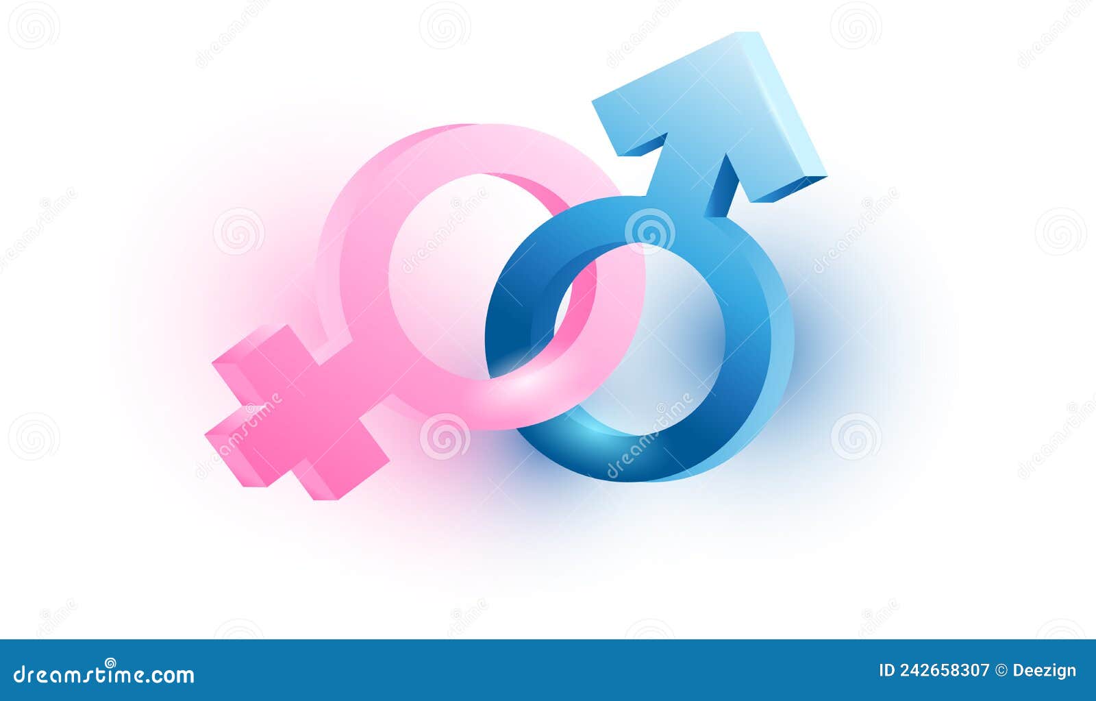 Men And Women Sign Icon 3d Style Sex Symbol Vector Illustration Stock