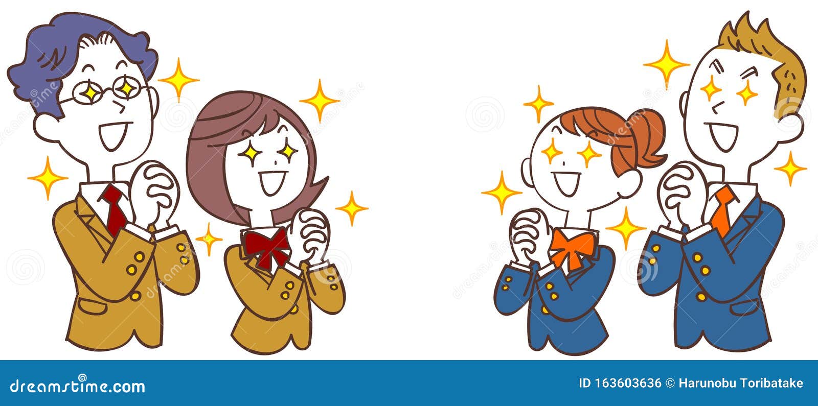 Men and Women Students Praying Face To Face Stock Vector - Illustration ...