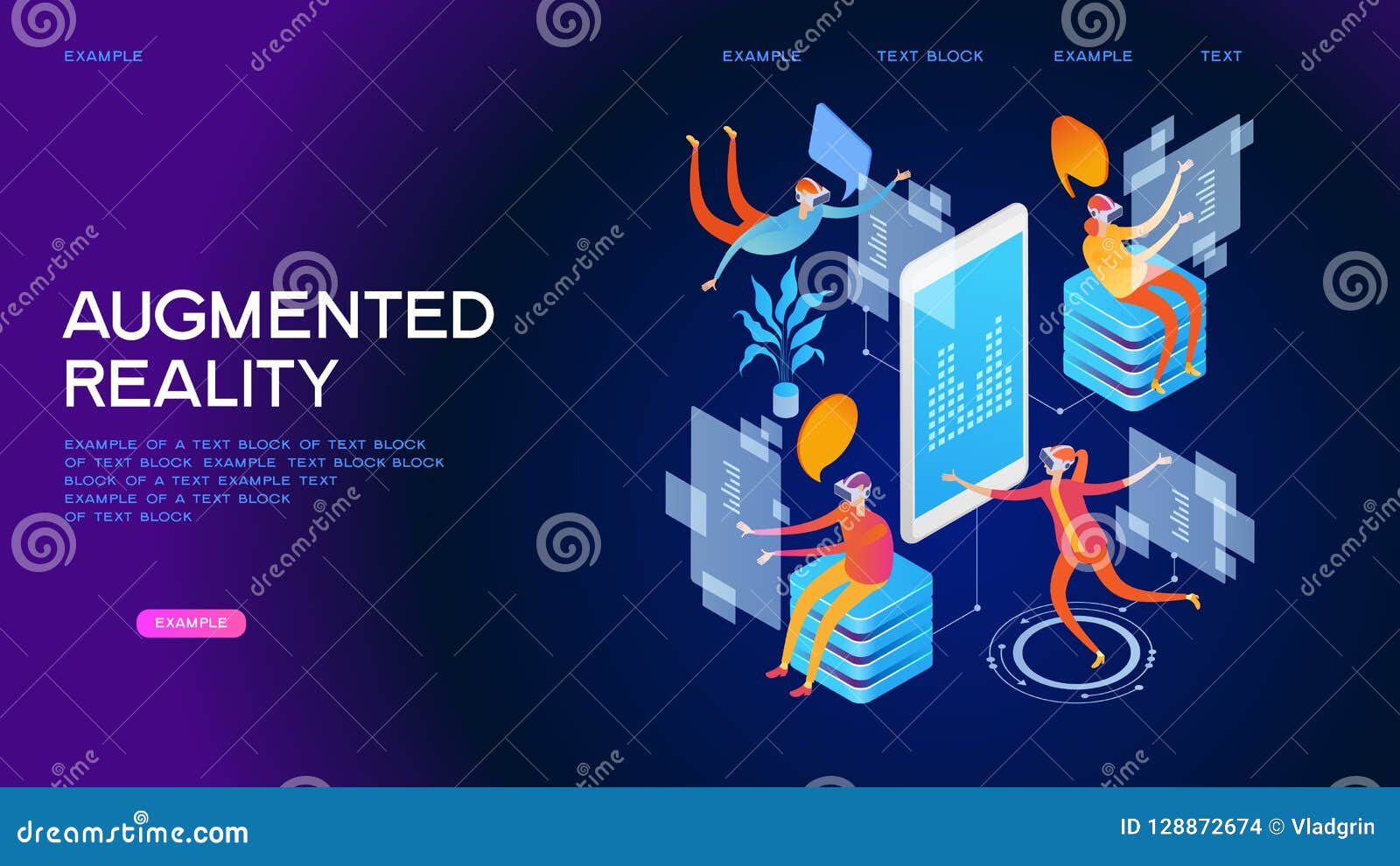 Augmented Reality Web Banner Stock Vector - Illustration of abstract ...