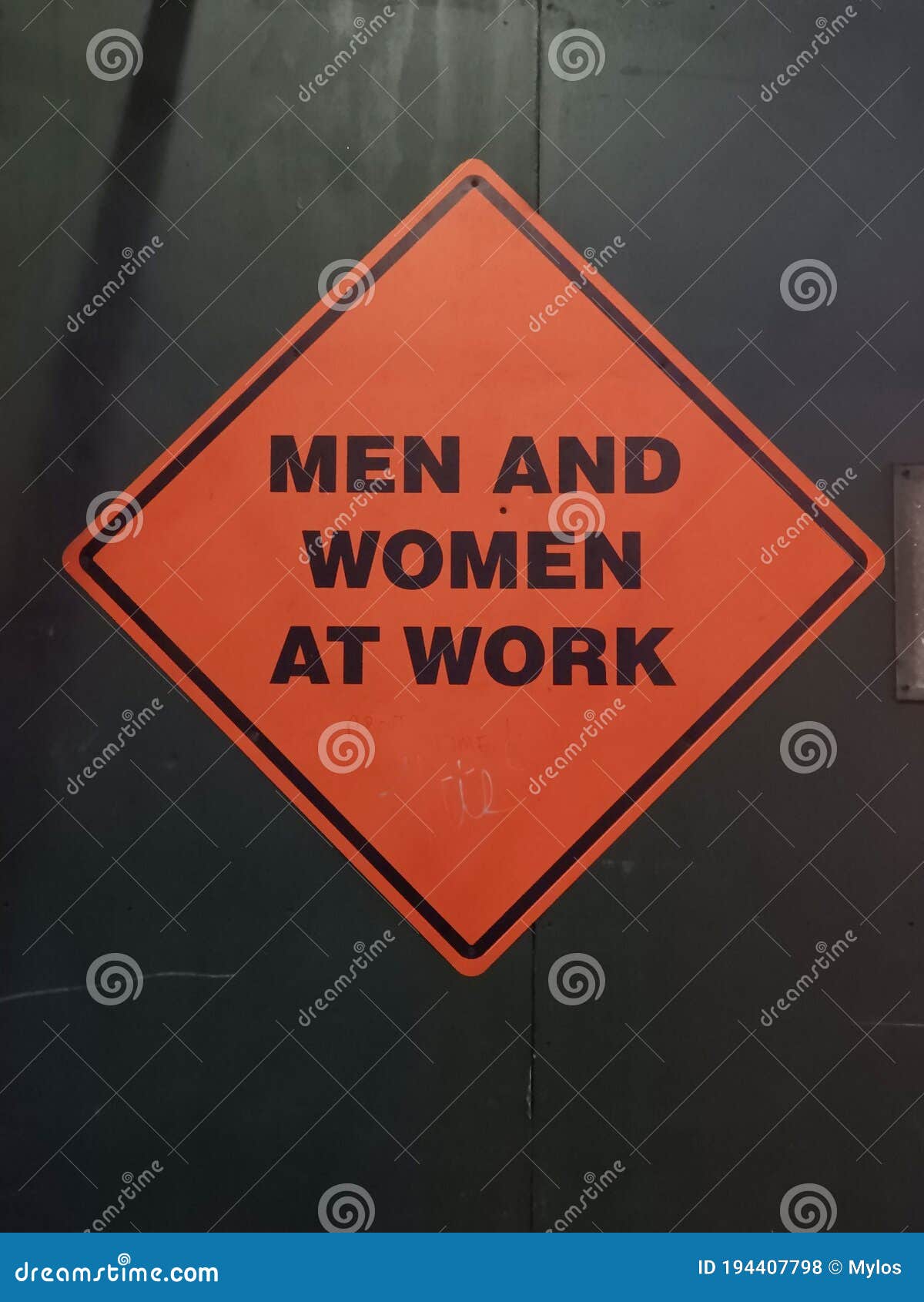 Woman Working Sign