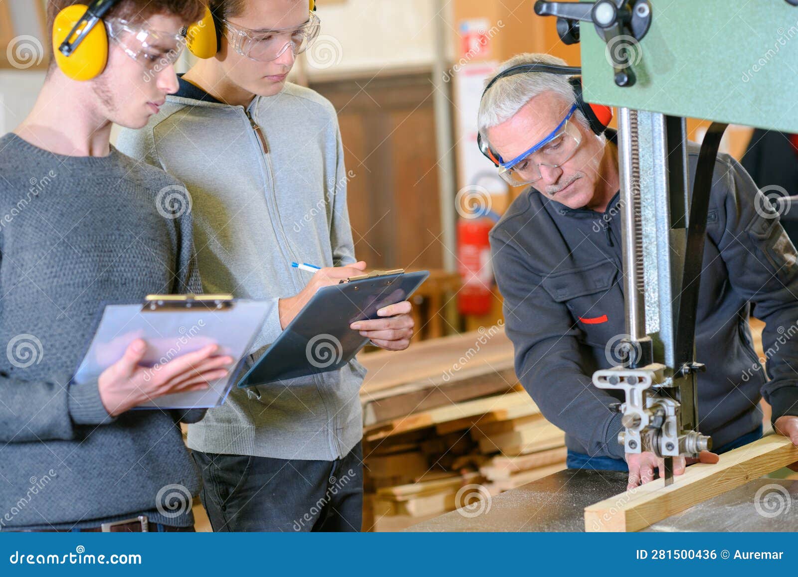 Men on Woodwork Apprenticeship Stock Photo - Image of profile ...
