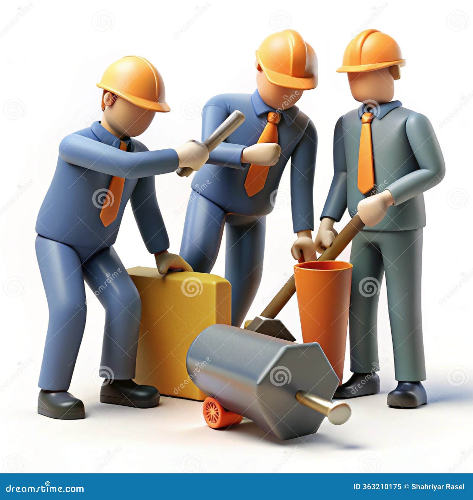 Men Work Activity Isolated on White Background Stock Illustration ...
