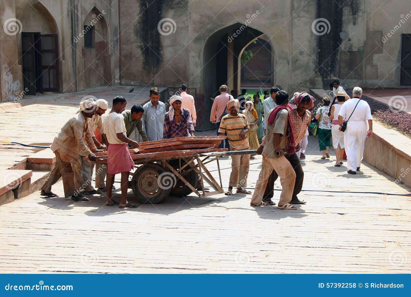 Men at work, Agra editorial stock photo. Image of strong - 57392258
