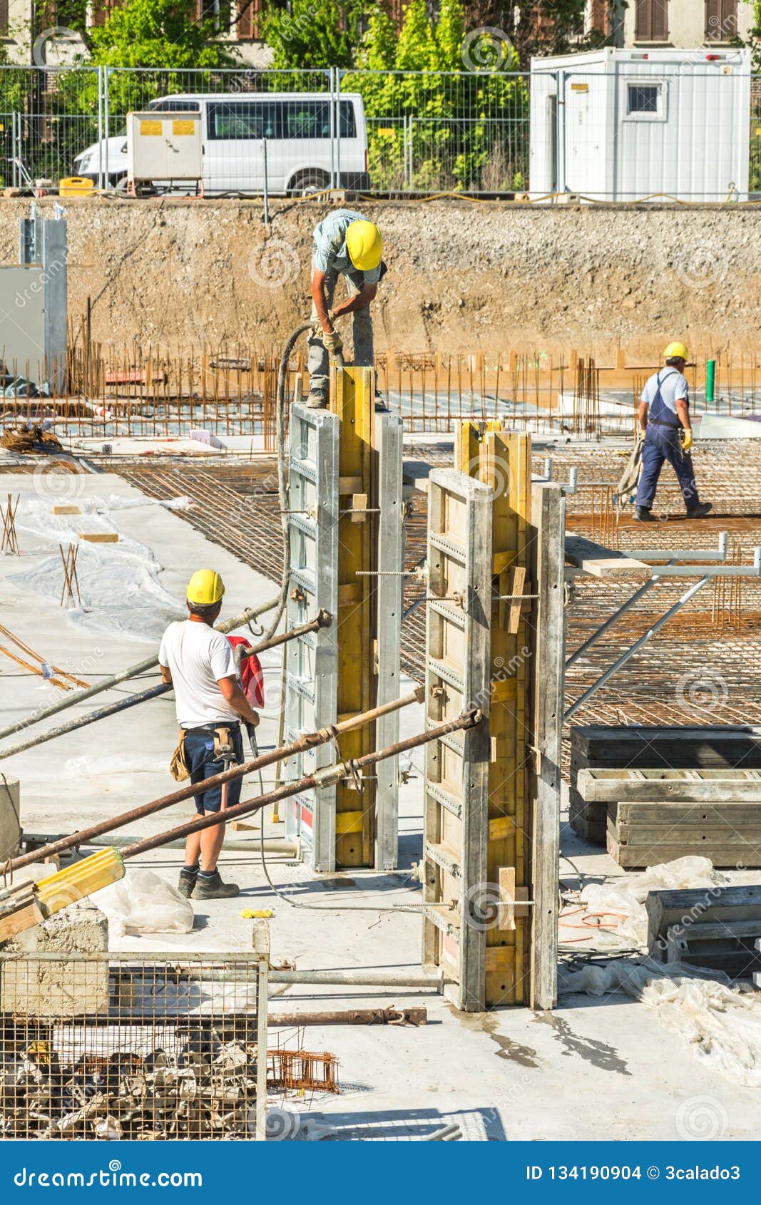 Men at Work on Building Site Editorial Stock Image - Image of civil ...