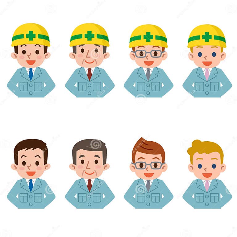 Men in work clothes stock vector. Illustration of group - 67479870