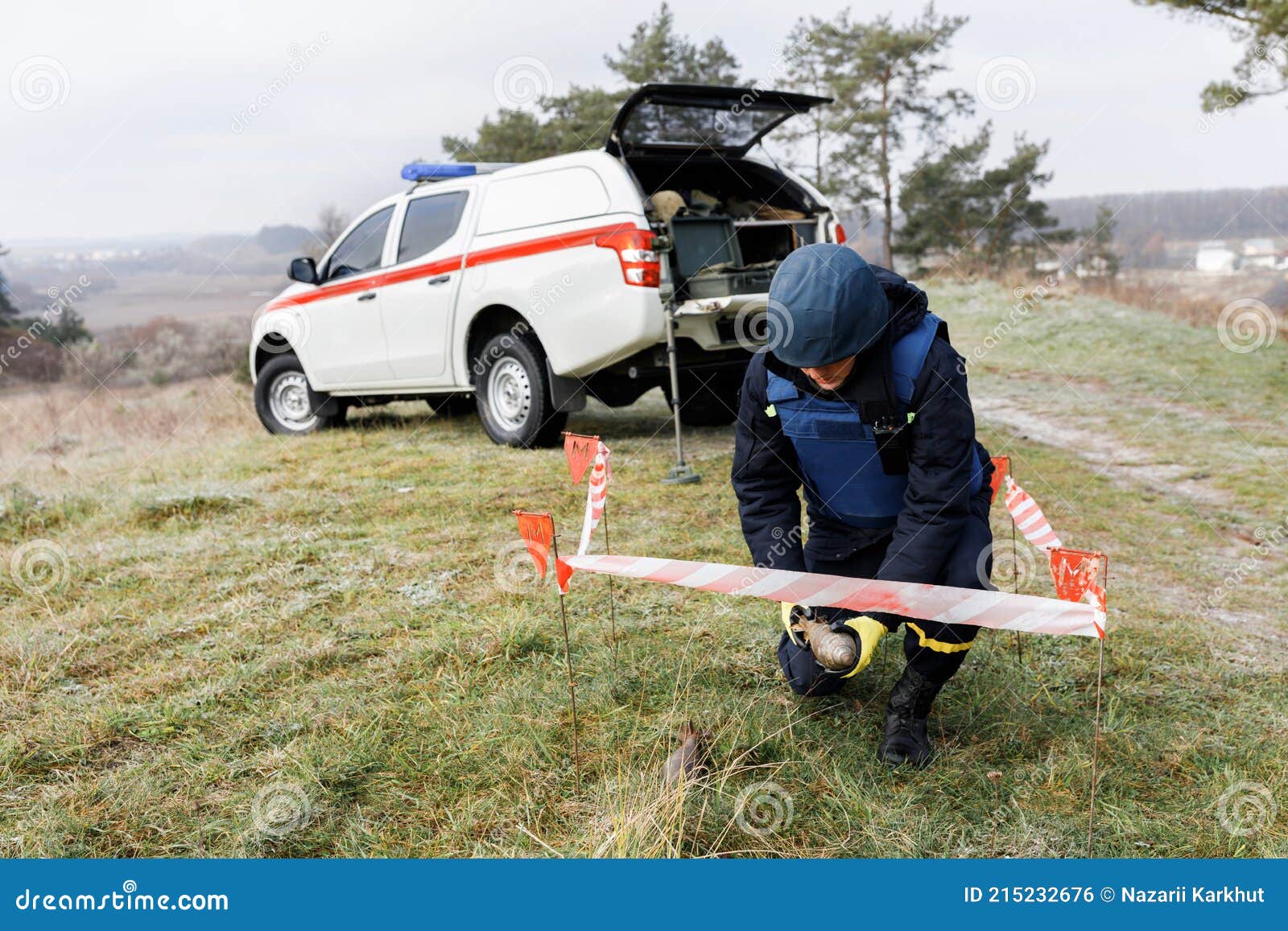 Men Work in Emergencies. Emergency Workers Work Outdoors. a Man in ...