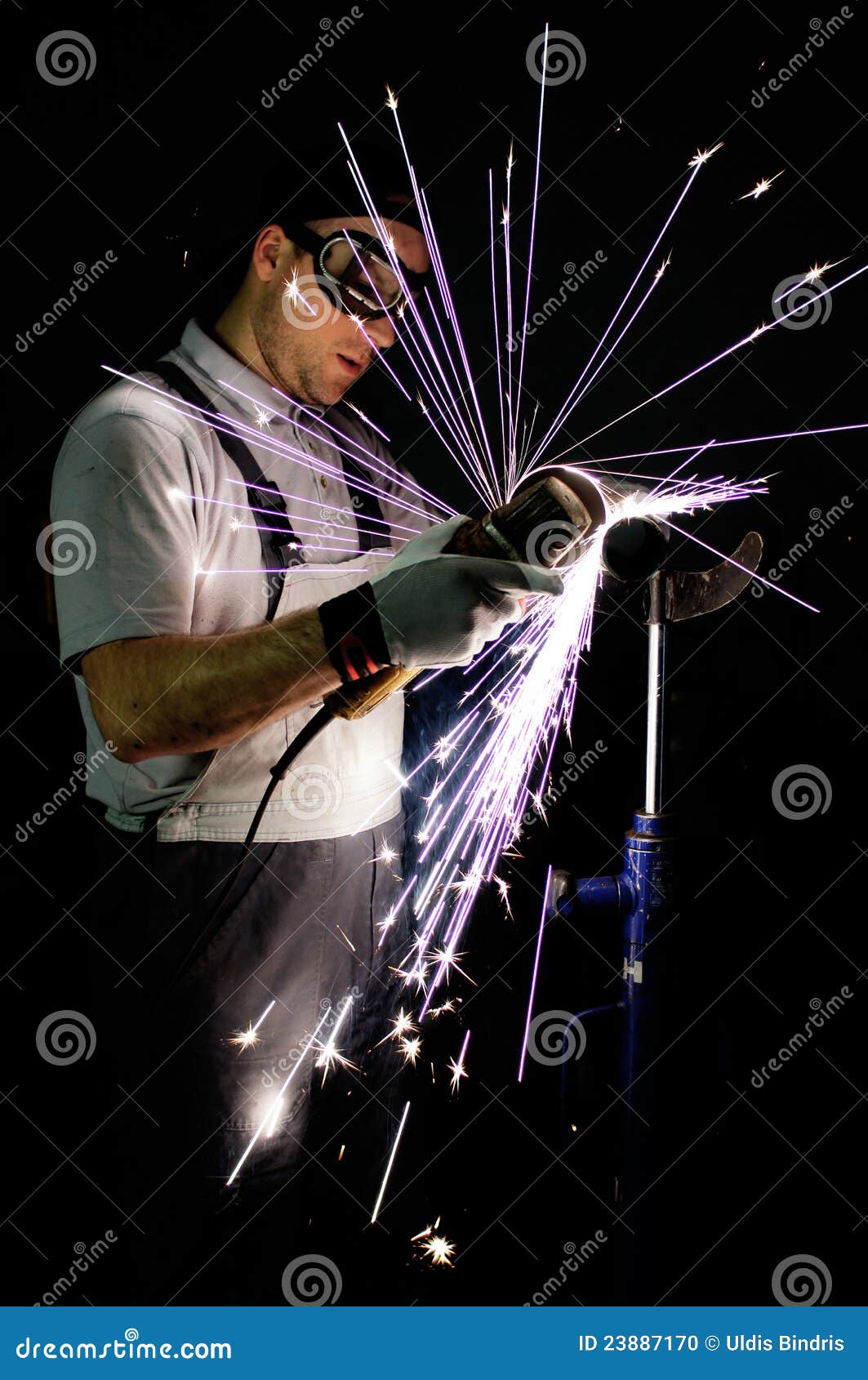 Men at work grinding steel stock photo. Image of equipment - 23887170