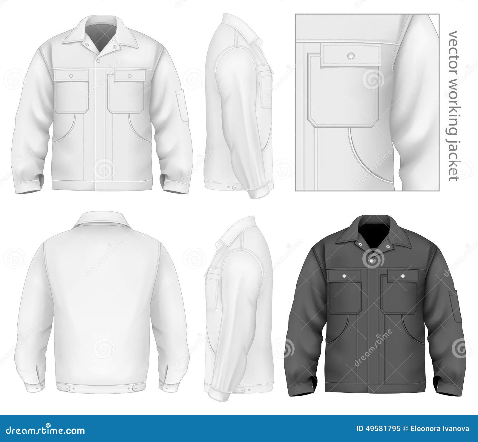 Men work jacket. stock vector. Illustration of safety - 49581795