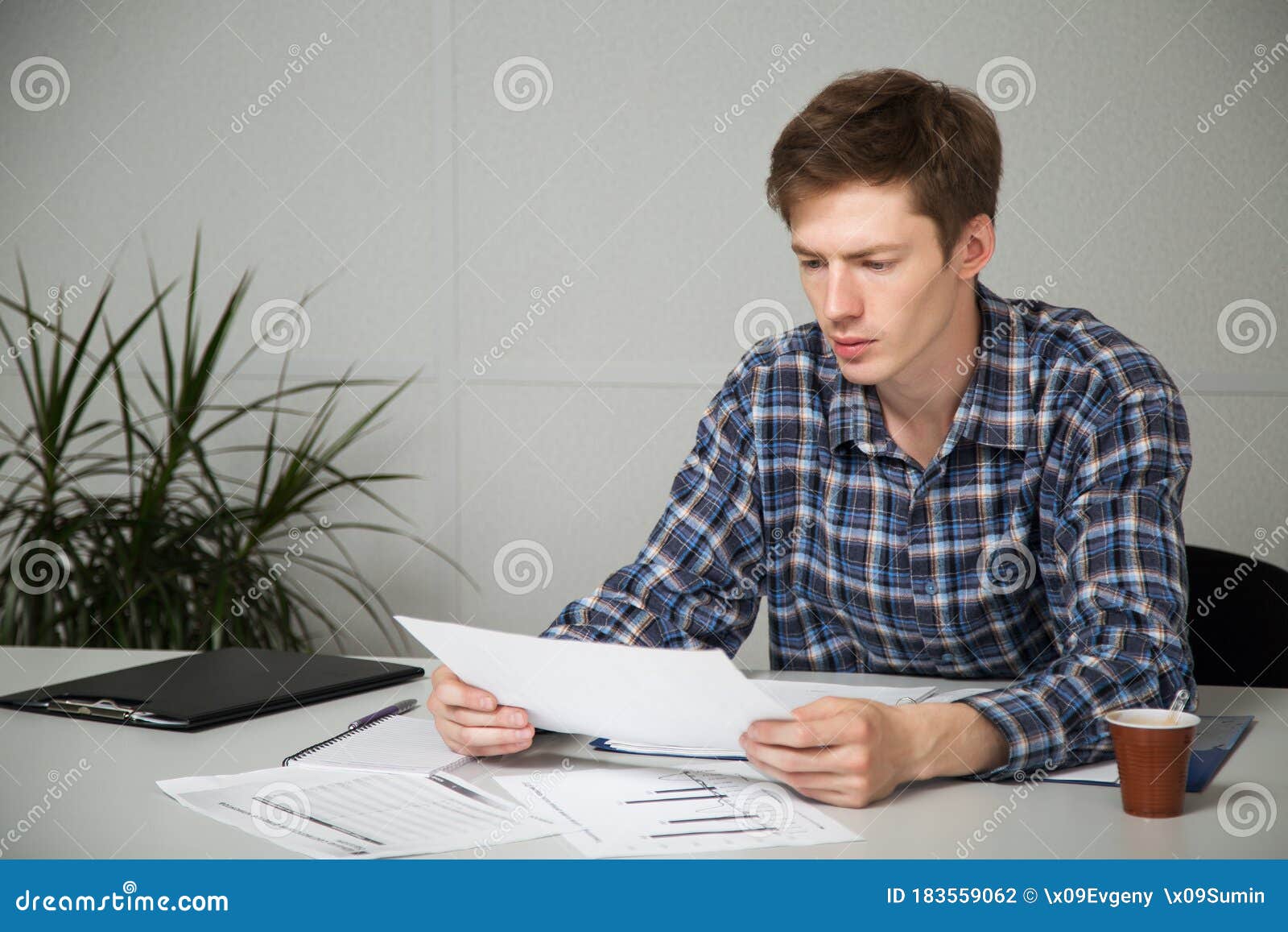 Men work in the office stock photo. Image of chair, desk - 183559062