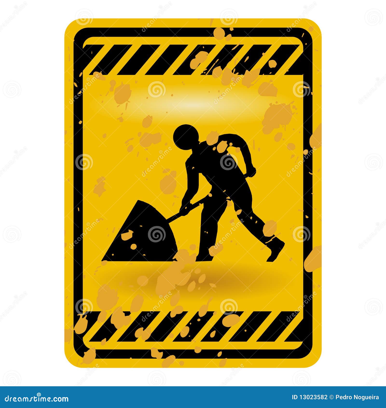 Men at work sign stock vector. Illustration of black - 13023582