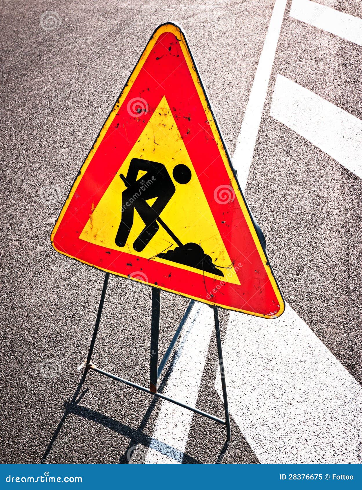 Men at work sign stock image. Image of road, color, warning - 28376675