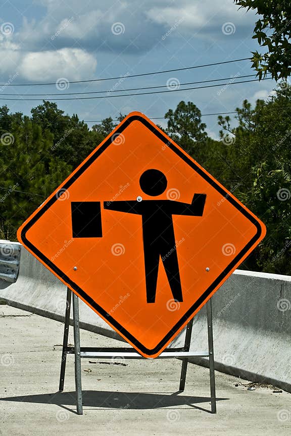Men at Work Sign stock photo. Image of safety, warn, flagman - 2867116