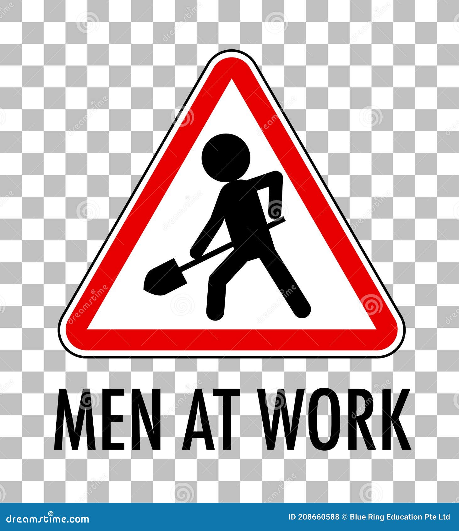Men at Work Sign Isolated on Transparent Background Stock Vector ...