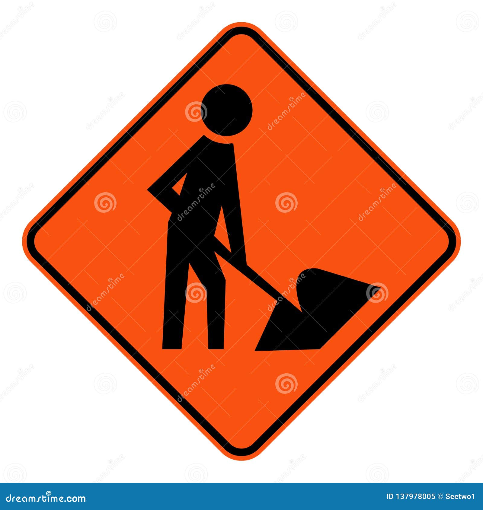 Men at Work Sign stock vector. Illustration of isolated - 137978005