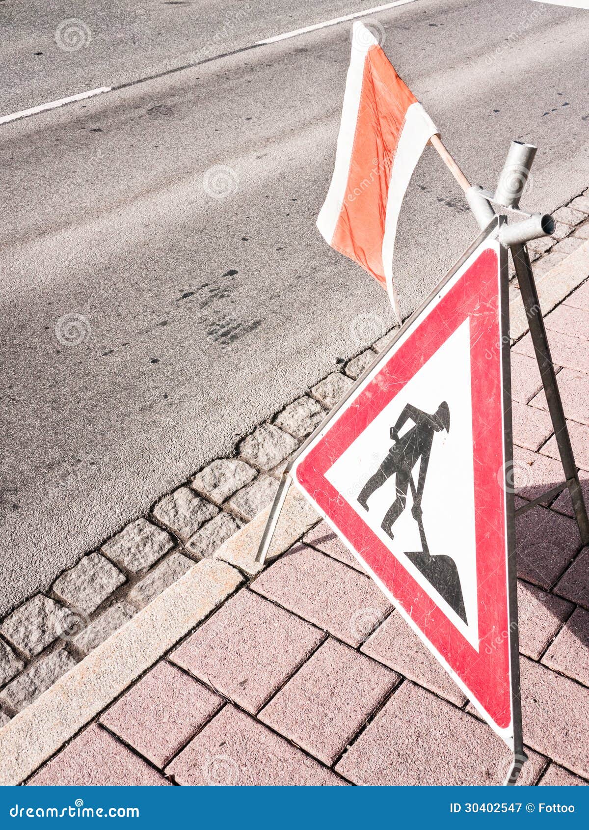 Men at work sign stock image. Image of used, road, warning - 30402547