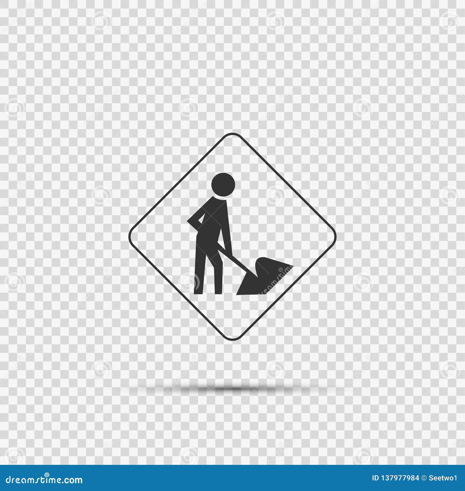 Men at Work Sign on Transparent Background Stock Vector - Illustration ...