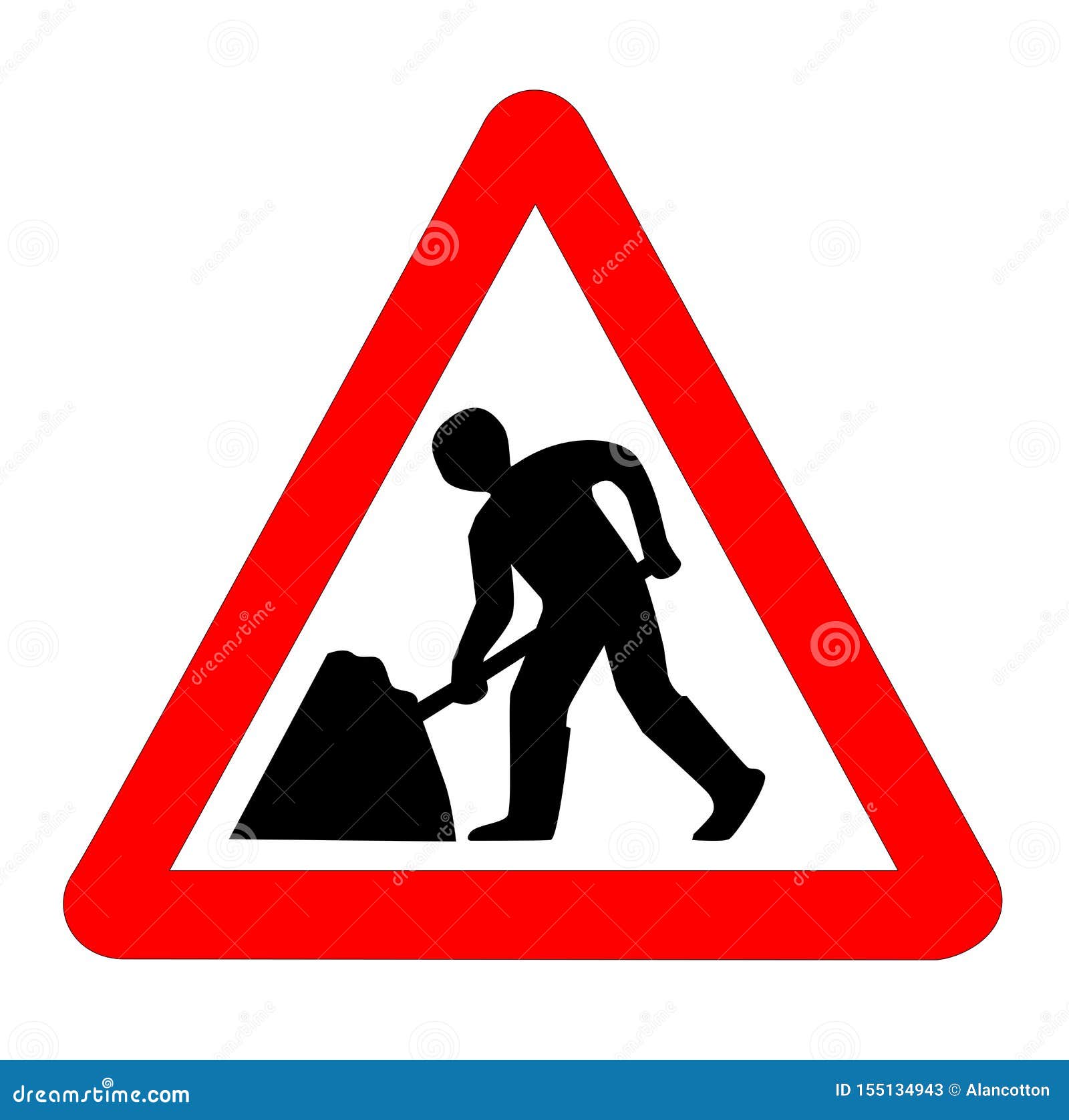Men at Work Traffic Sign Isolated Stock Vector - Illustration of ...