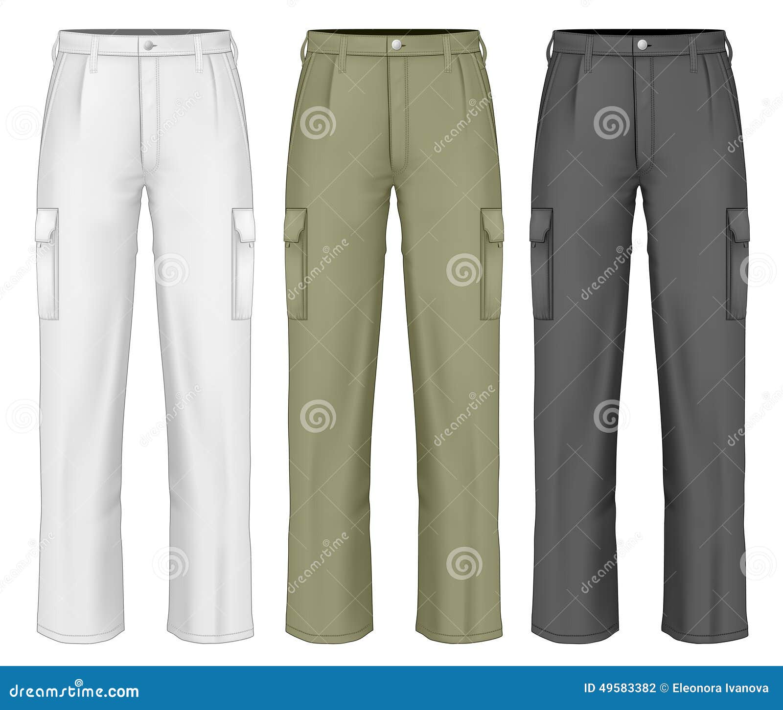 Men work trousers. stock vector. Illustration of button - 49583382