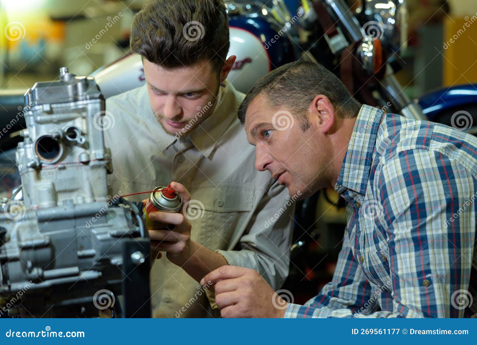 Men Working on Broken Car Engine Stock Image - Image of screwdriver ...