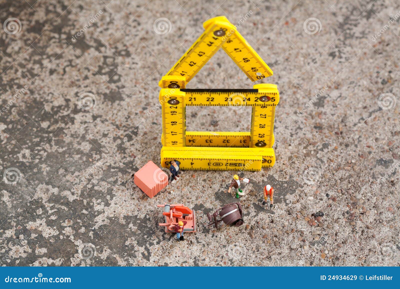 Men Working on a Building Site Stock Image - Image of mini, people ...