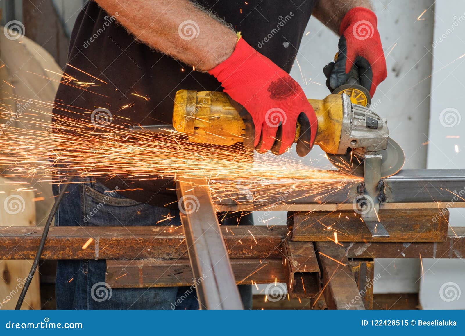 Metal sawing stock image. Image of manufacture, construction - 122428515