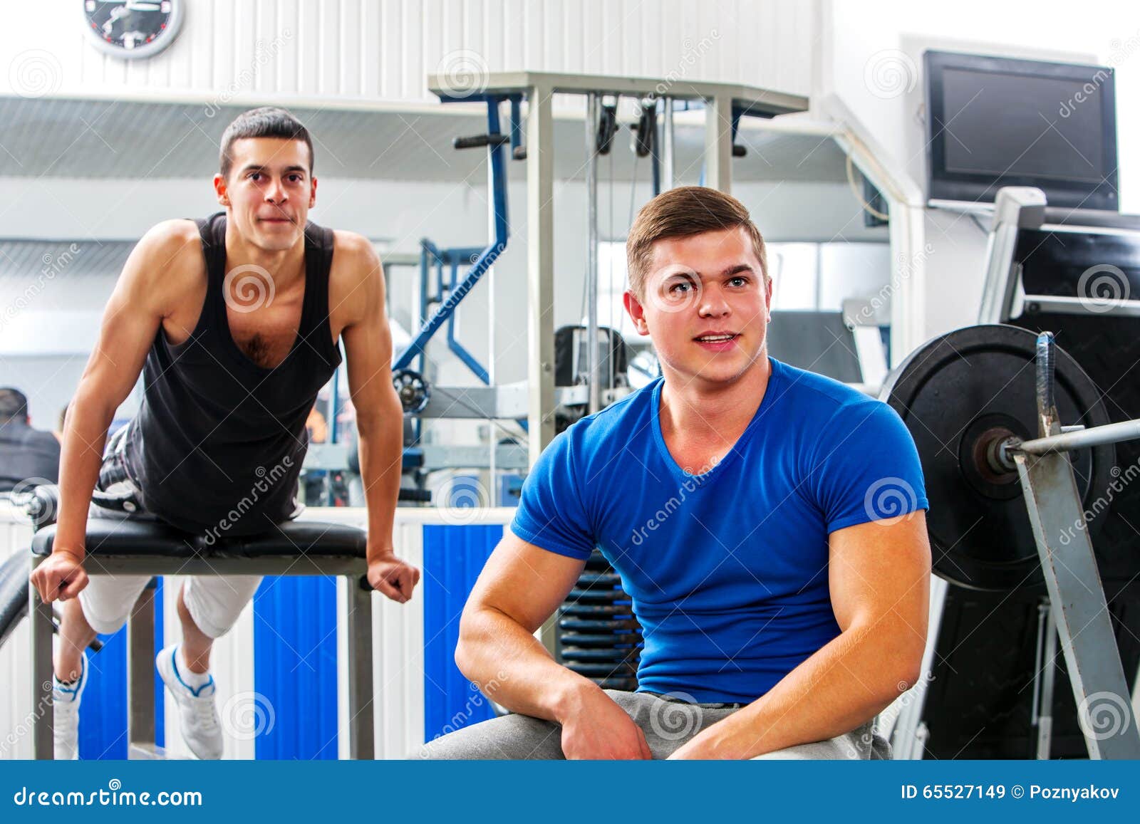 Men Working His Body at Gym Stock Image - Image of sporty ...