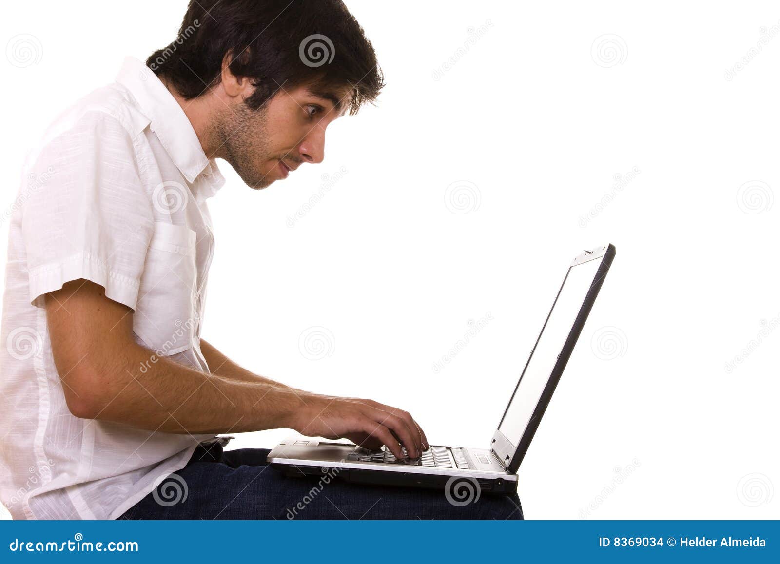 Men Working with the Laptop Stock Photo - Image of male, concentration ...