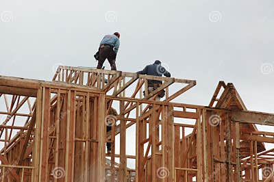 Men working on new home stock photo. Image of residential - 76366