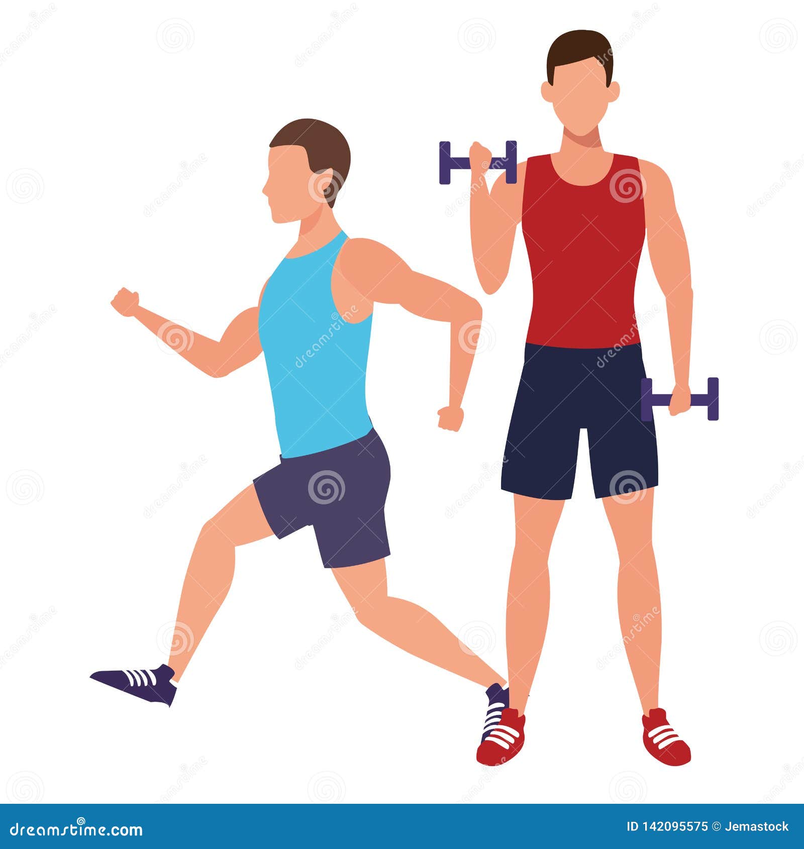 Men working out stock vector. Illustration of athletic - 142095575