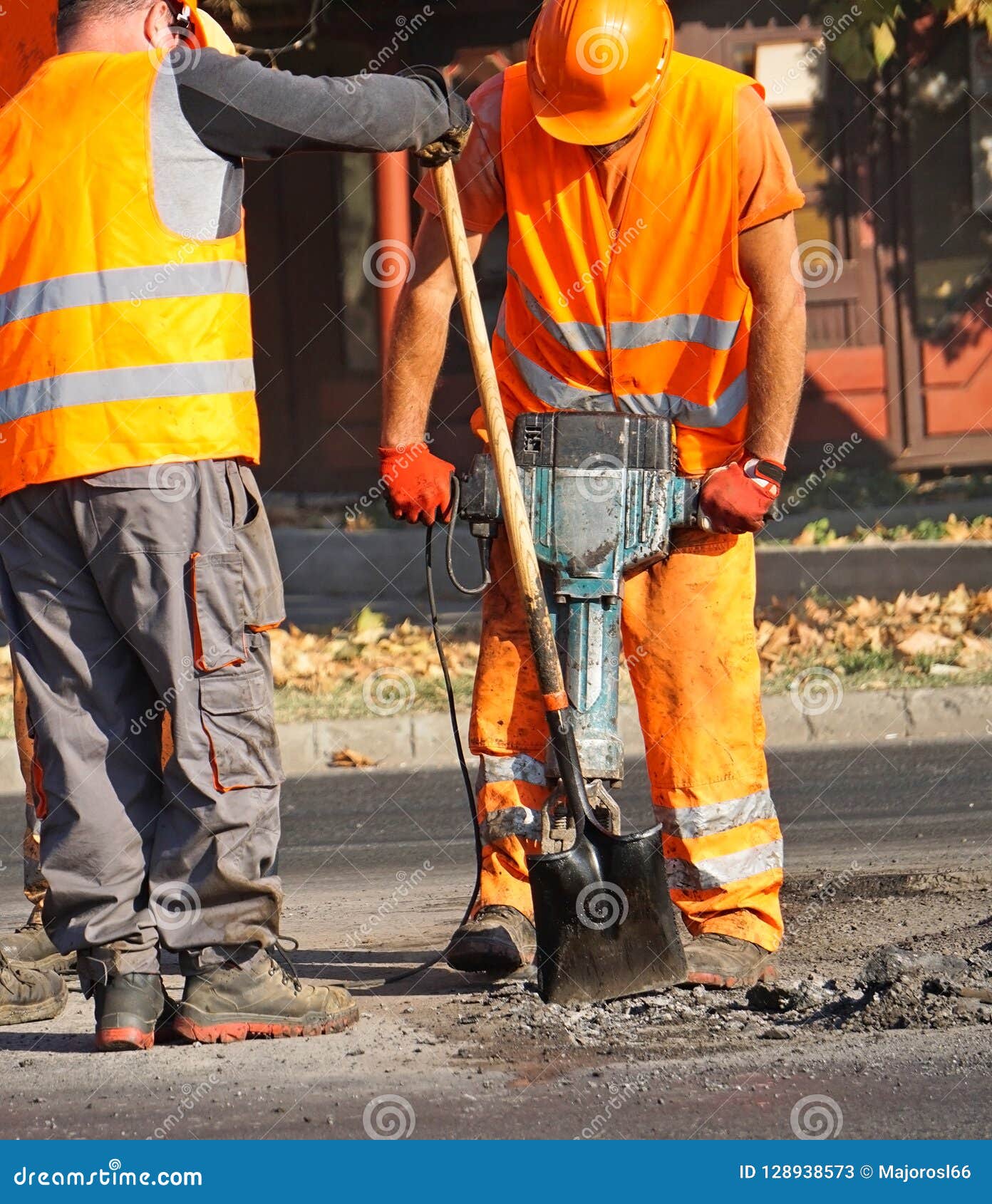 Men are Working at the Road Construction Editorial Stock Photo - Image ...