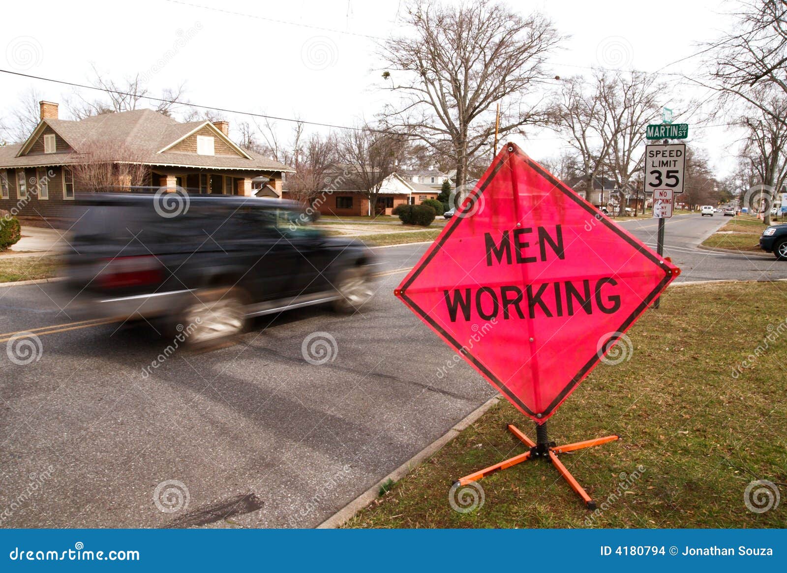 Men working sign stock photo. Image of work, sign, road - 4180794