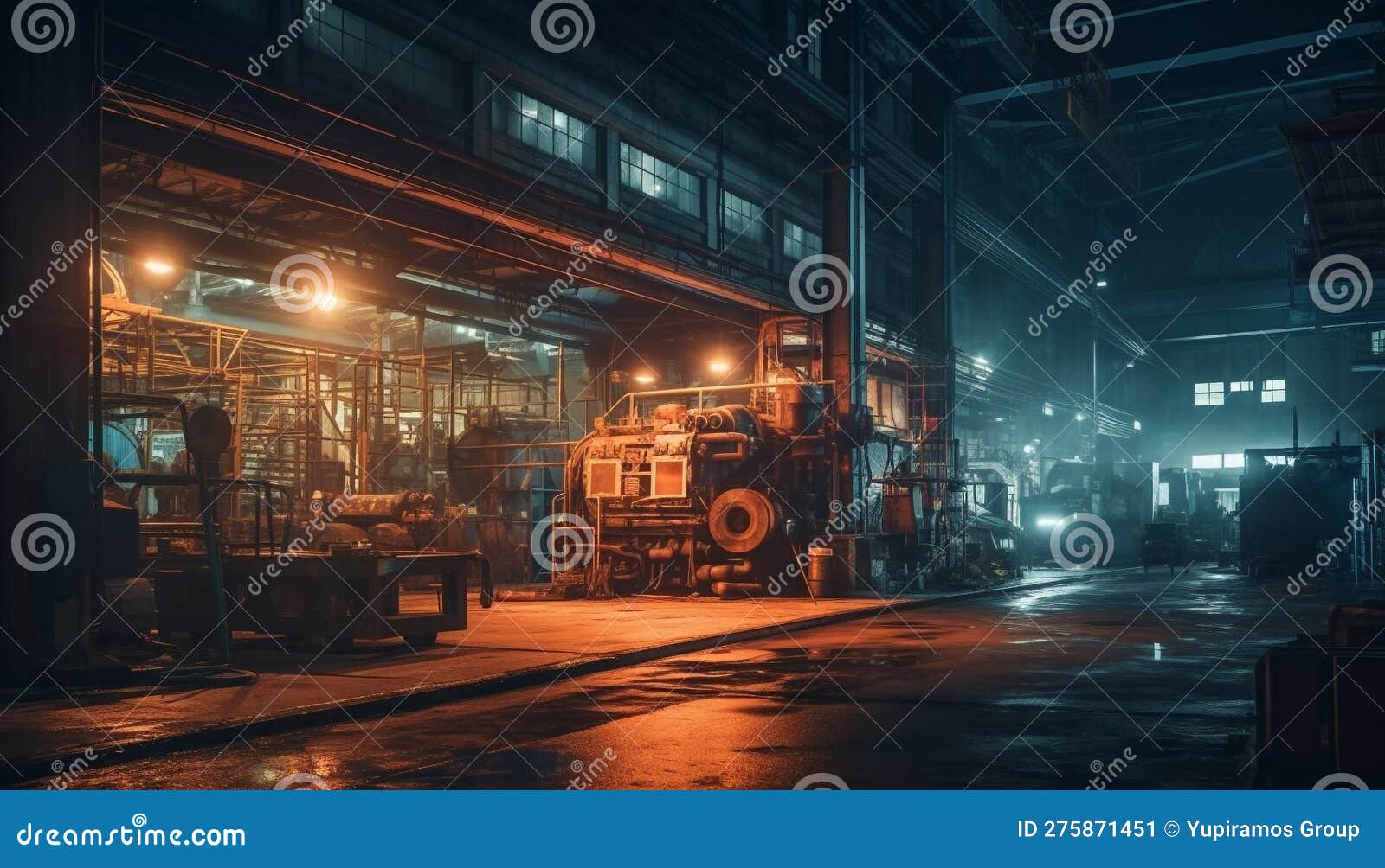 Men Working in Steel Factory with Machinery Generated by AI Stock Image ...