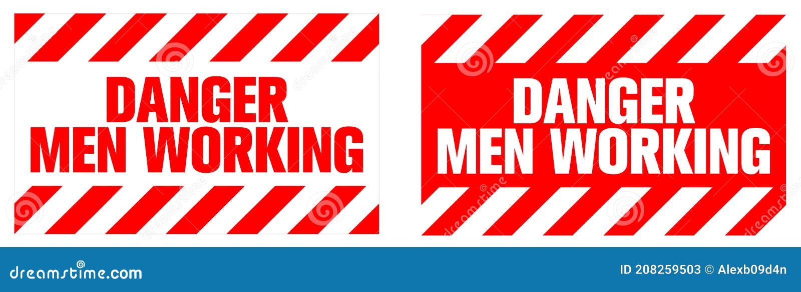 Men working warning sign. stock vector. Illustration of notice - 208259503