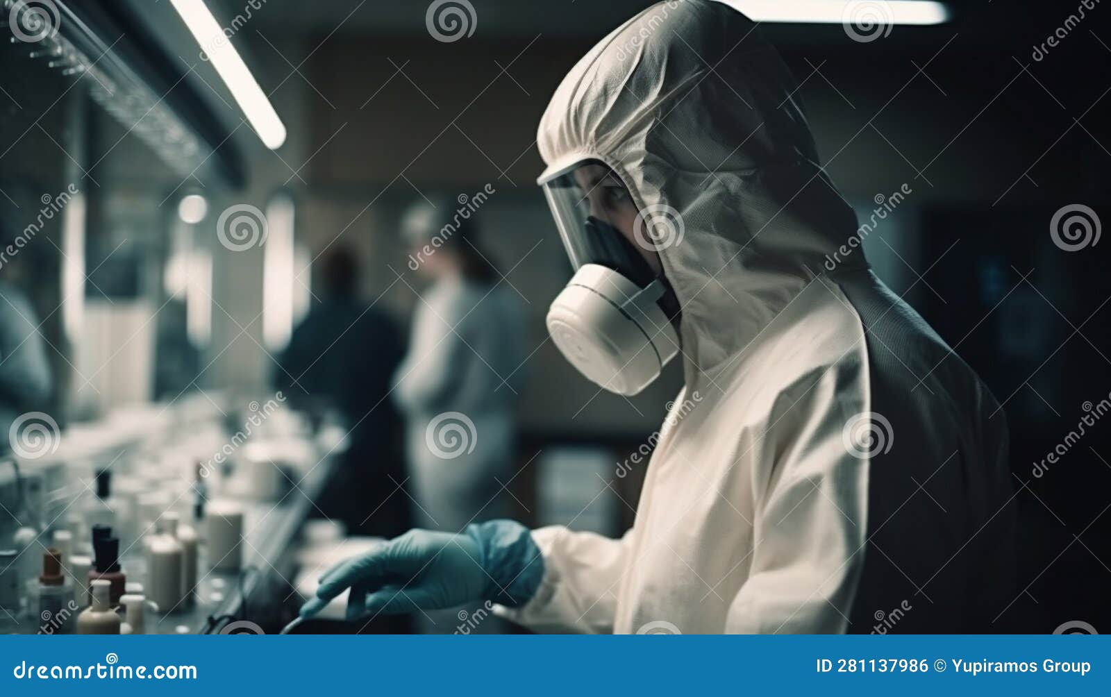 Men in Workwear Protect Against Danger in Scientific Experiment Indoors ...