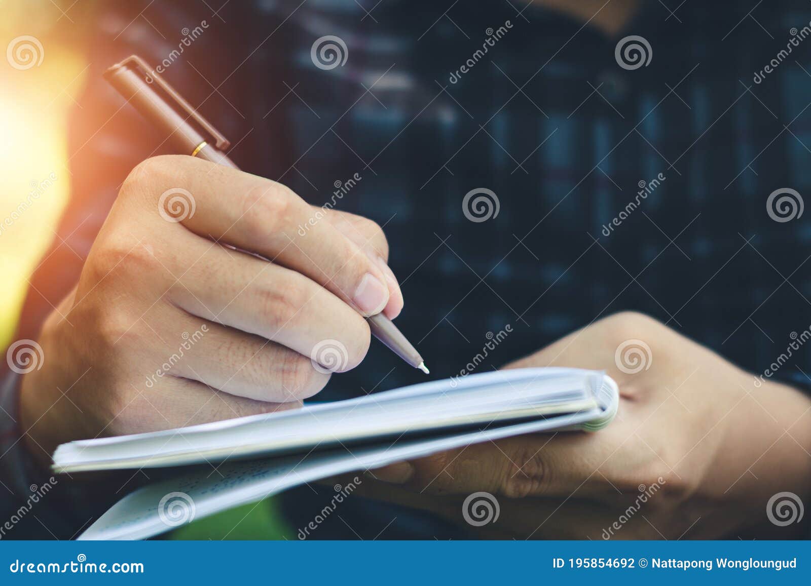 Men Write a Note on the Paper Record Stock Photo - Image of paper ...