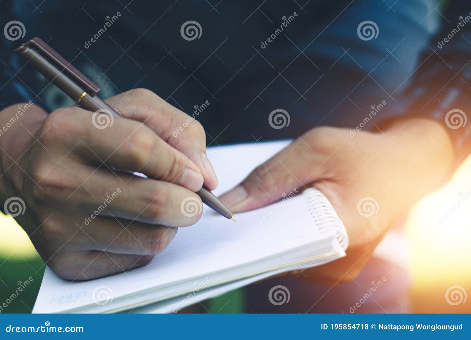 Men Write a Note on the Paper Record Stock Photo - Image of survey ...