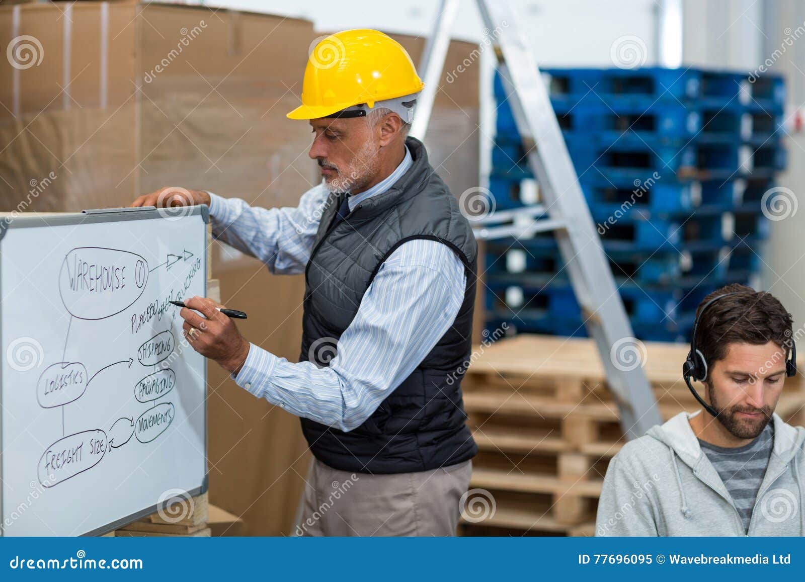 Men writing on white board stock image. Image of mature - 77696095