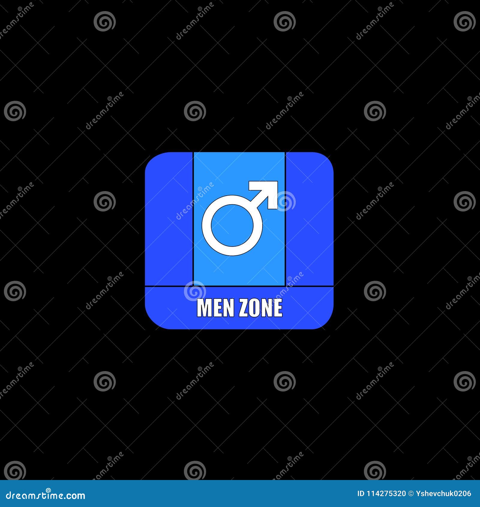 Men Zone. Black Background. Vector Illustration. Stock Vector ...