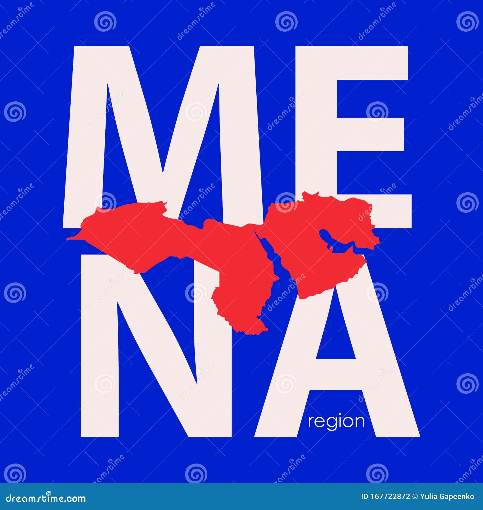 Map Of The Mena Region, Middle East And North Africa Cartoon Vector ...