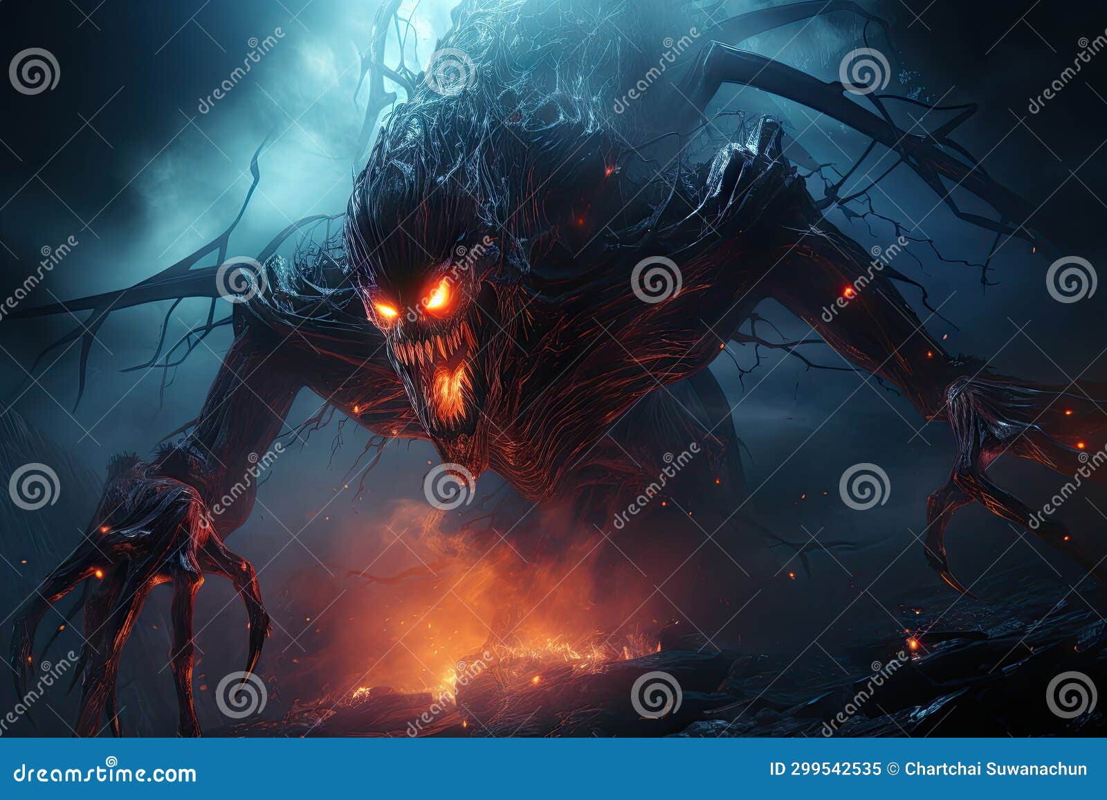 Menacing Alien Monster in Action Pose with Dramatic Dark Background.by ...