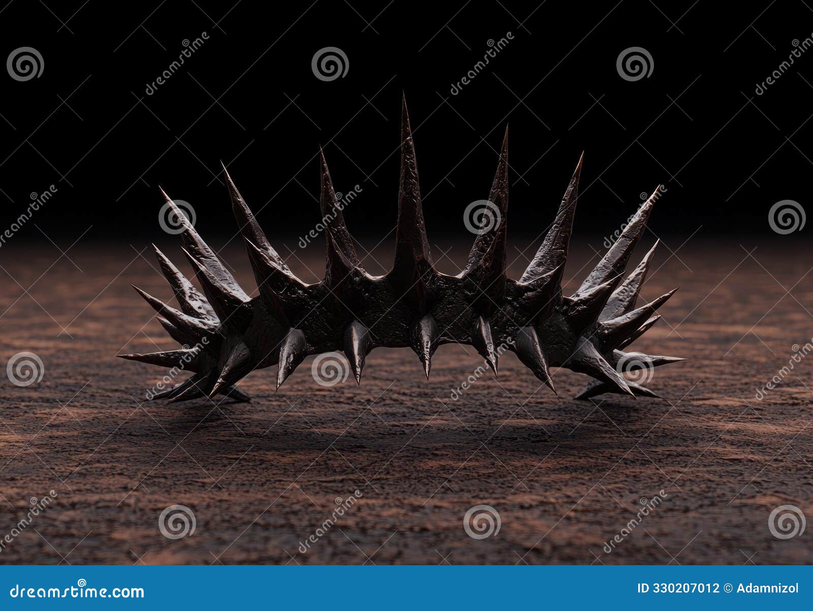 Menacing Dark Spiky Object on Textured Surface Stock Illustration ...