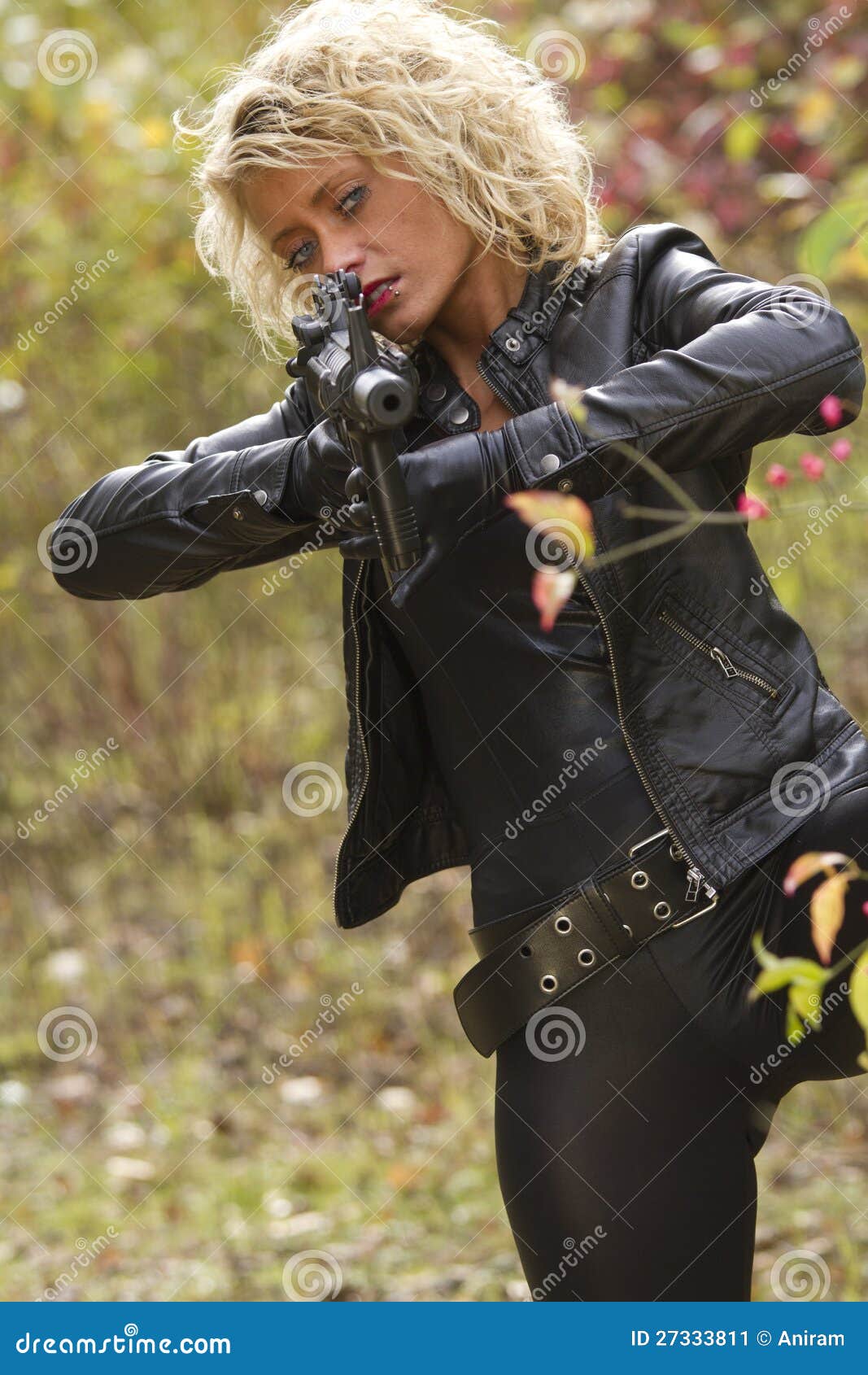 Menacing with machine gun stock image. Image of shooter - 27333811