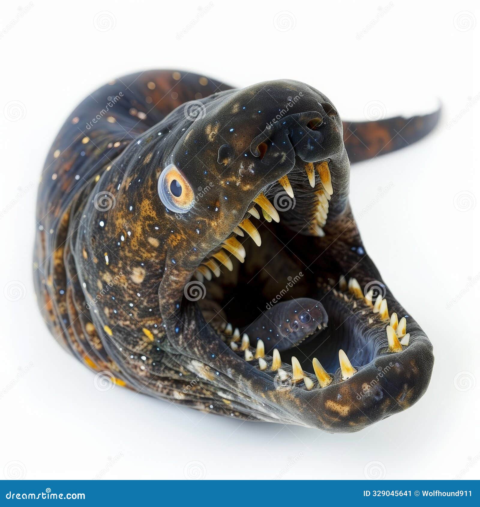 A Menacing Moray Eel with Sharp Teeth, Isolated on White Background Ai ...