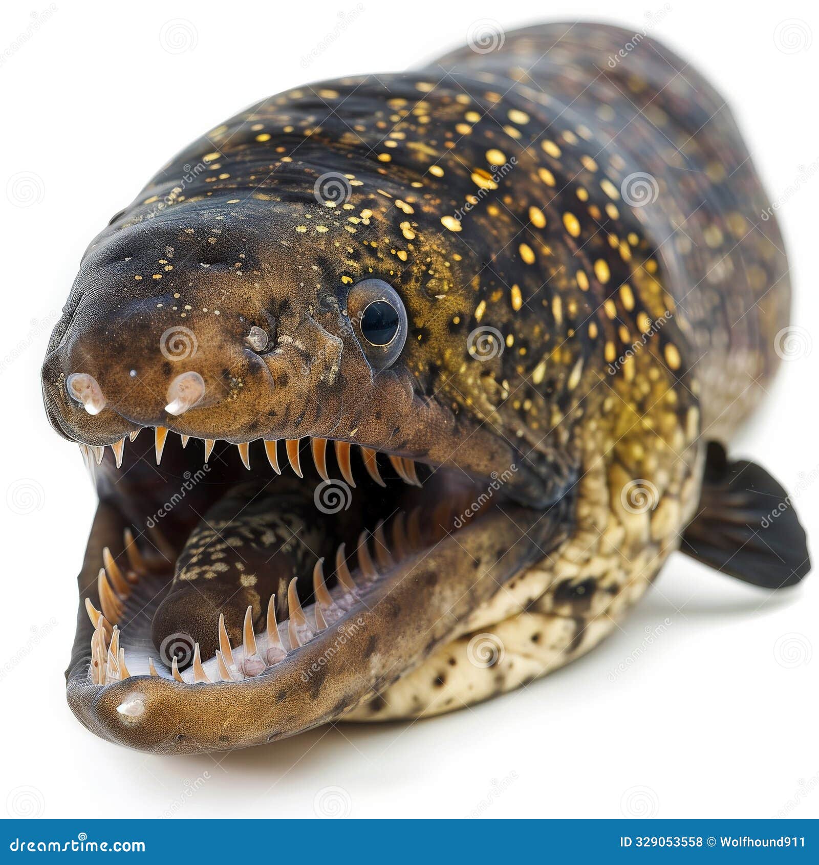 A Menacing Moray Eel with Sharp Teeth, Isolated on White Background Ai ...