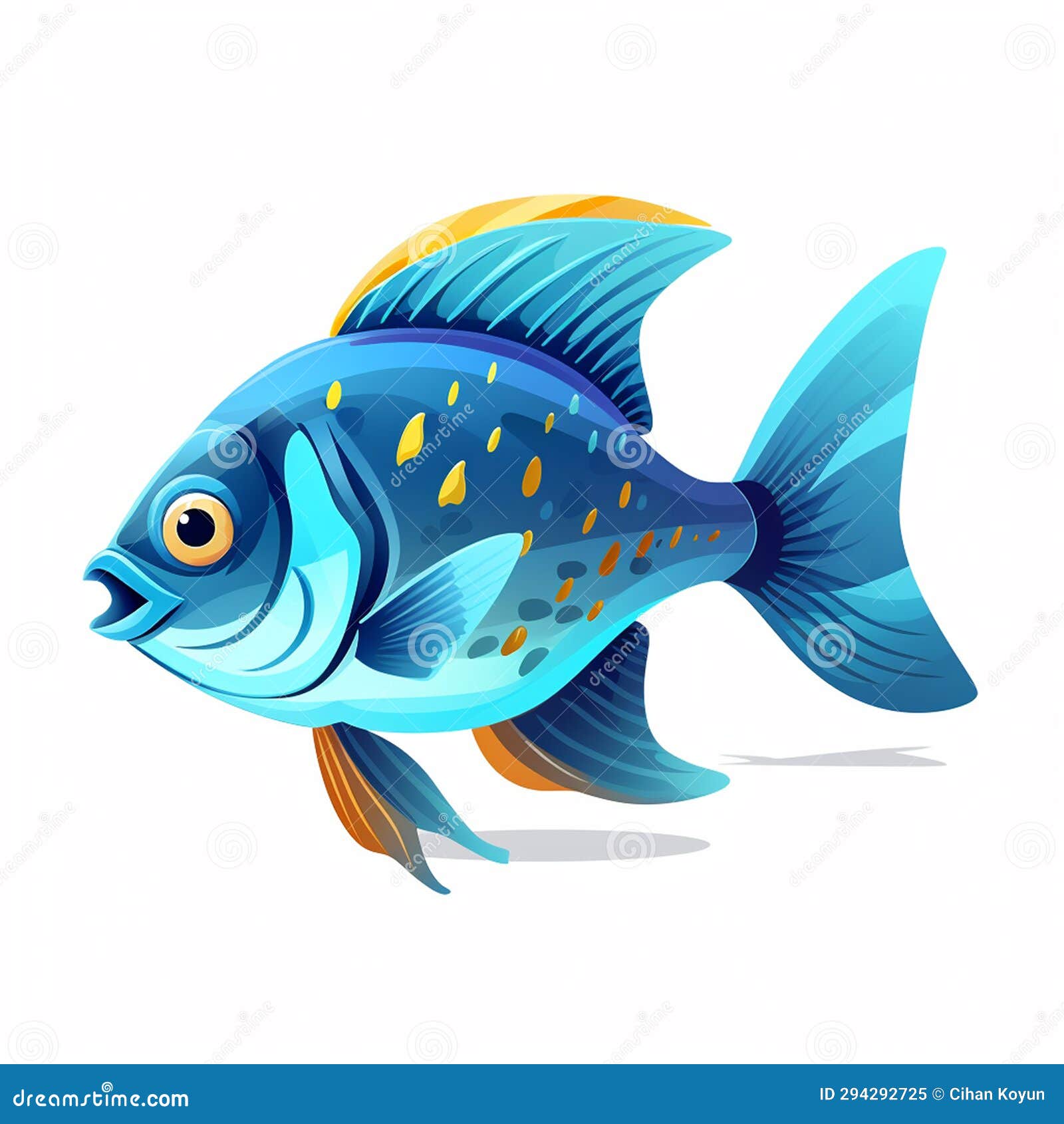 Menacing Piranha Fish Swimming in River Stock Illustration ...