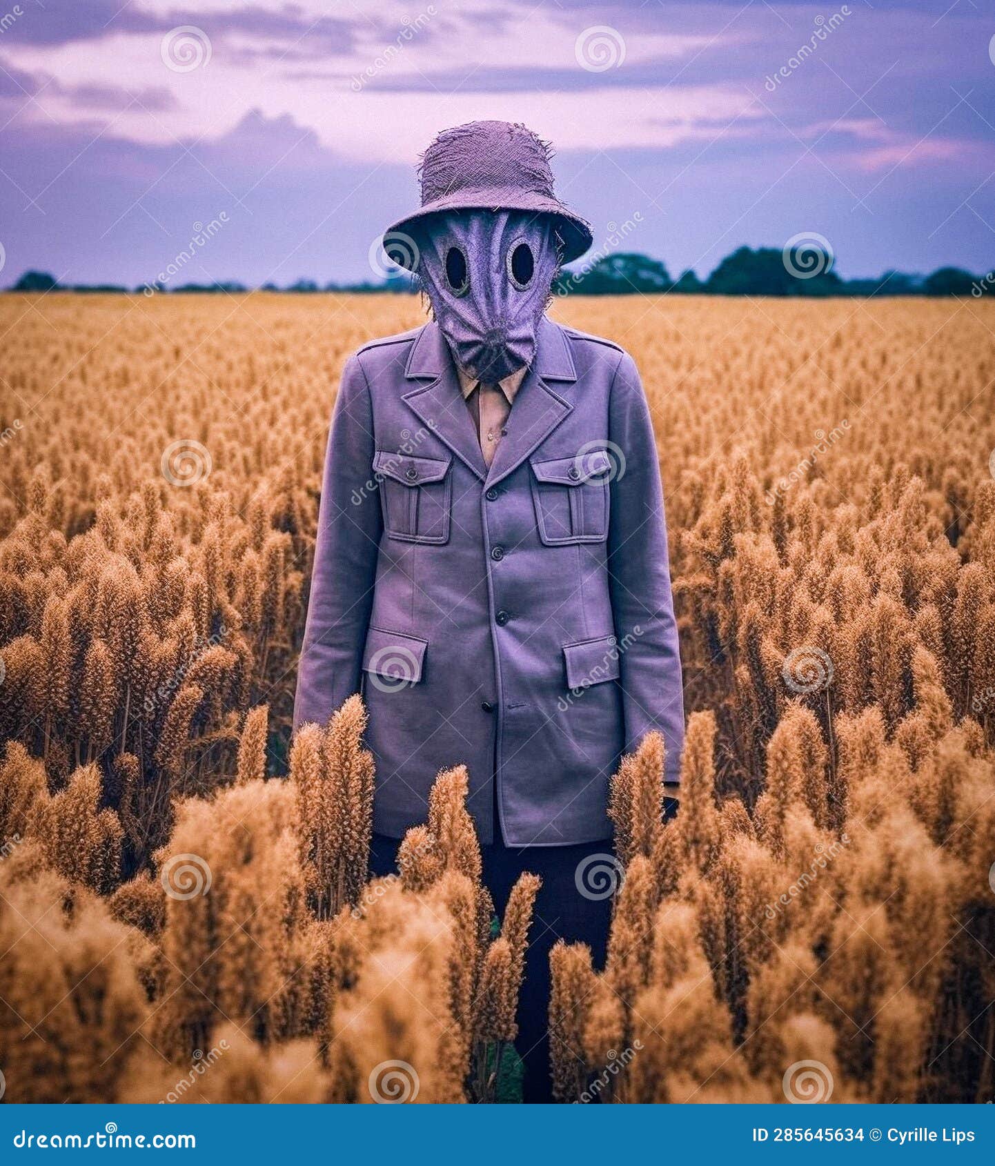 A Menacing Scarecrow in a Wheat Field - Generative AI Stock ...
