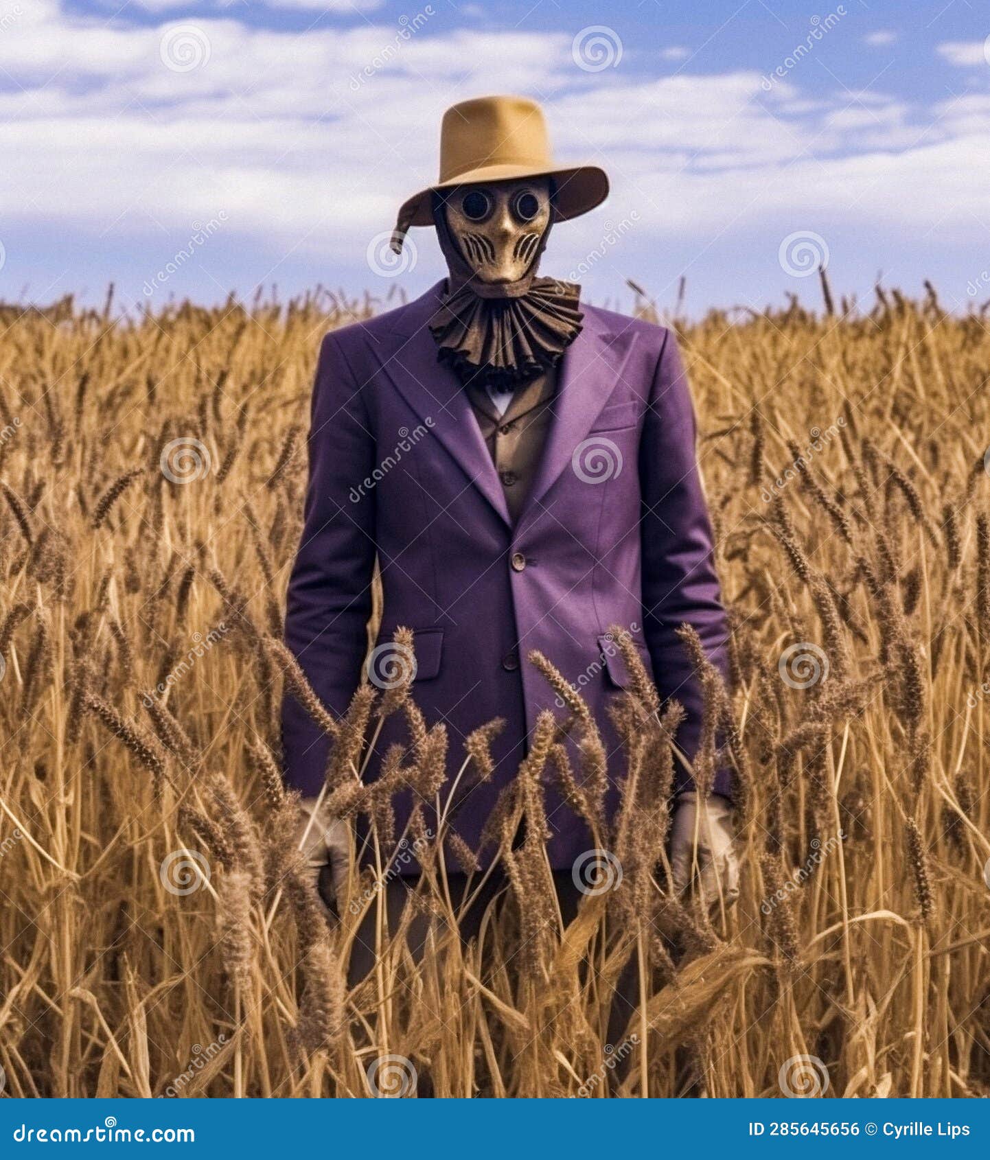 A Menacing Scarecrow in a Wheat Field - Generative AI Stock ...