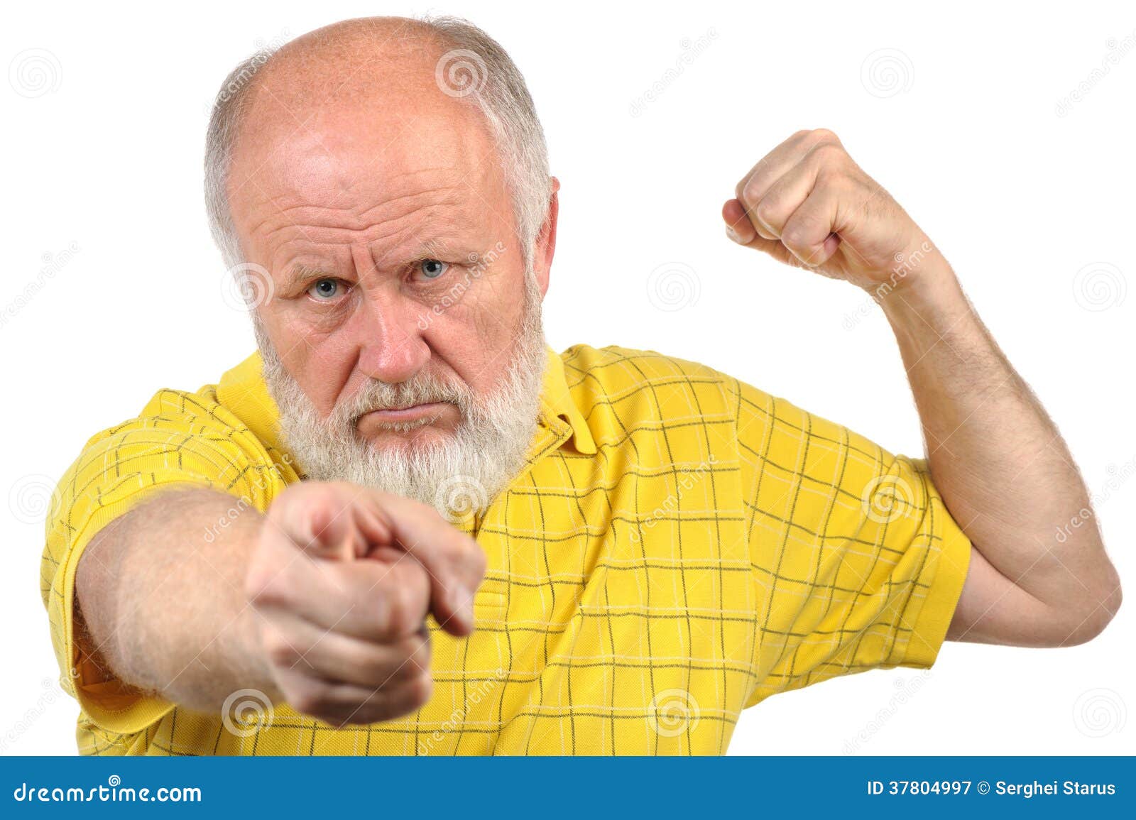 Menacing senior bald man stock image. Image of beard - 37804997