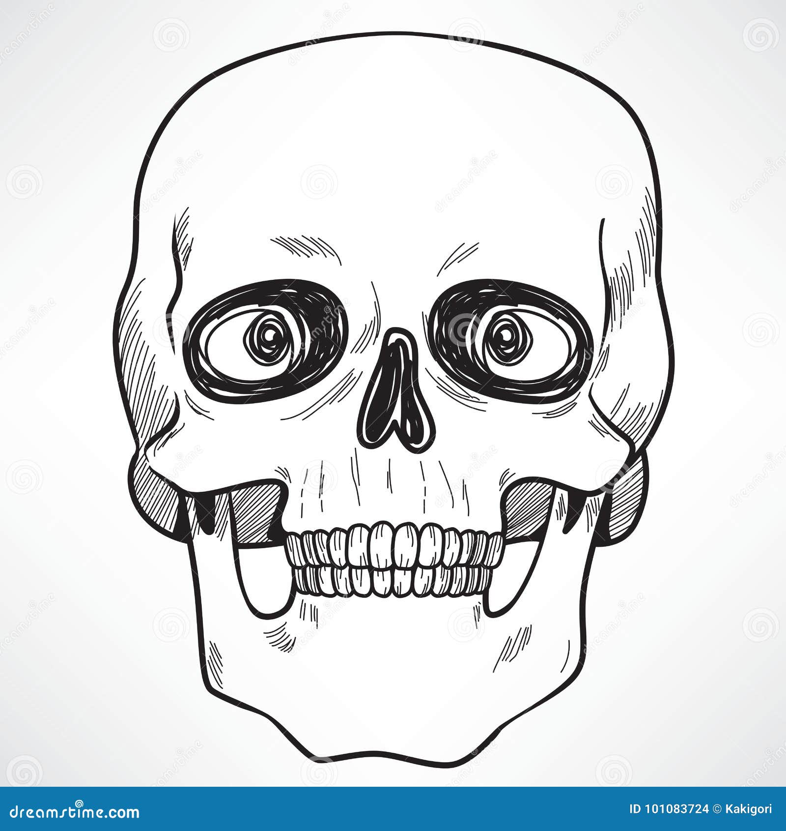 Menacing Skull stock vector. Illustration of drawing - 101083724